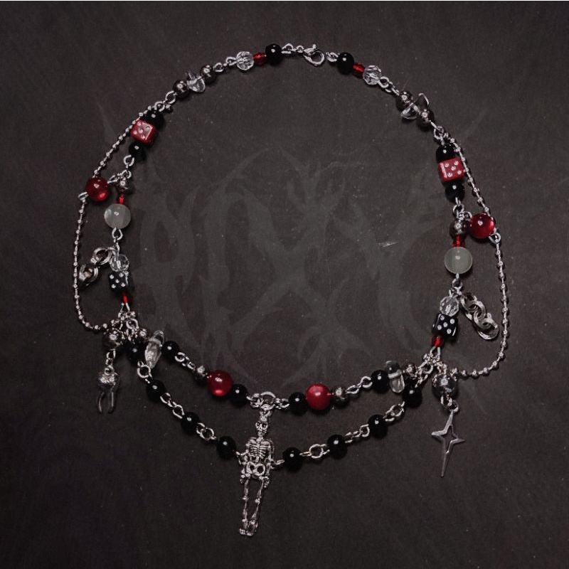 Colar Skull | Hell Fire /Aesthetic/Goth/Indie | Shopee Brasil
