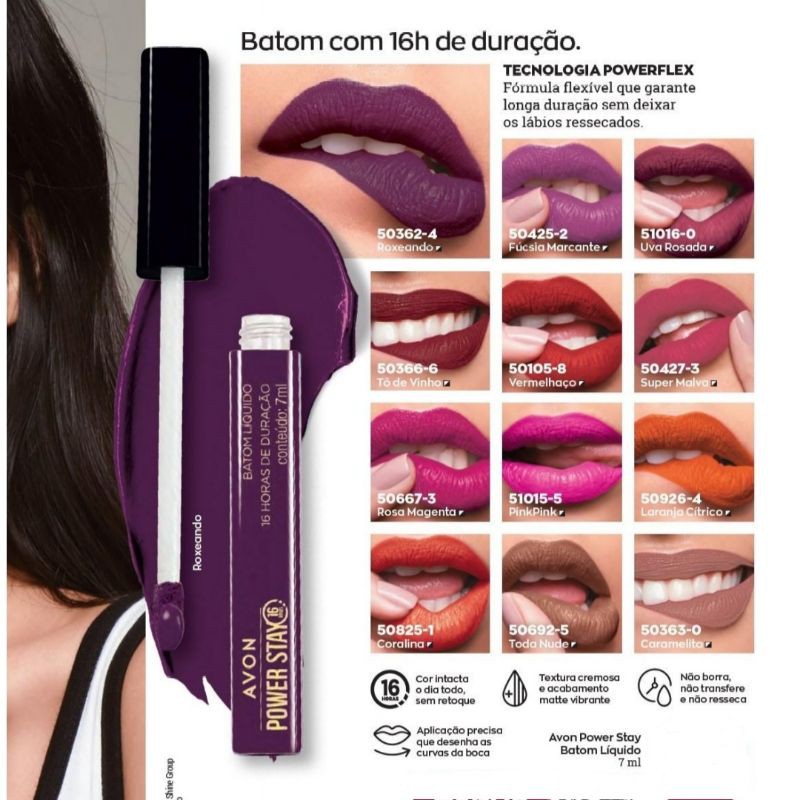 Batom Líquido Avon Power Stay 7 ml | Shopee Brasil