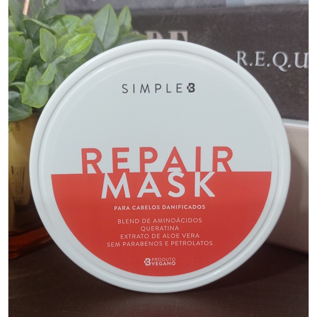 REPAIR MASK PARA CABELOS DANIFICADOS SIMPLE B 150GR | Shopee Brasil