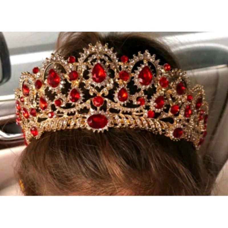 Coroa Rubi Noiva Debutante Tiara Grinalda 15 Anos Casamento Princesa | Shopee Brasil