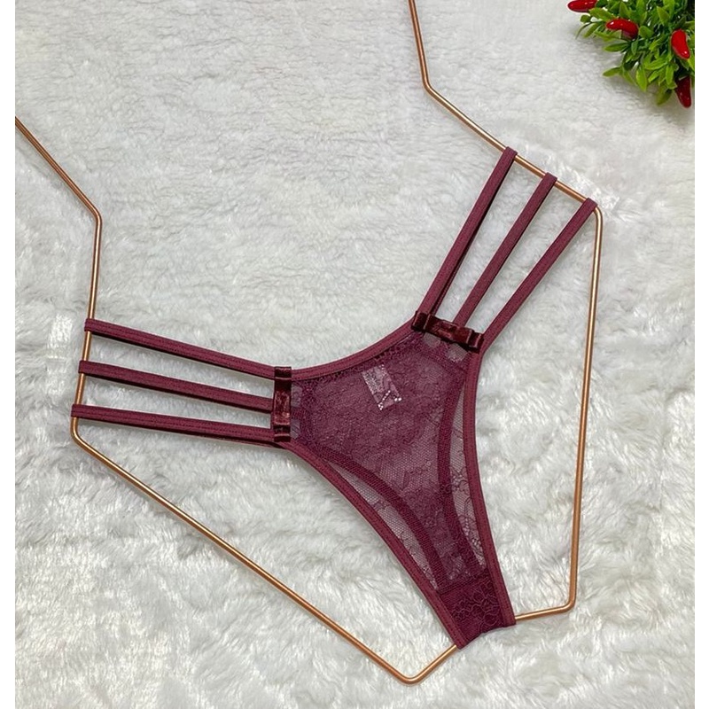 Kit 10 Calcinhas Tanga Revenda Fio Dental Sexy Strappy 3 Tiras Ref 255