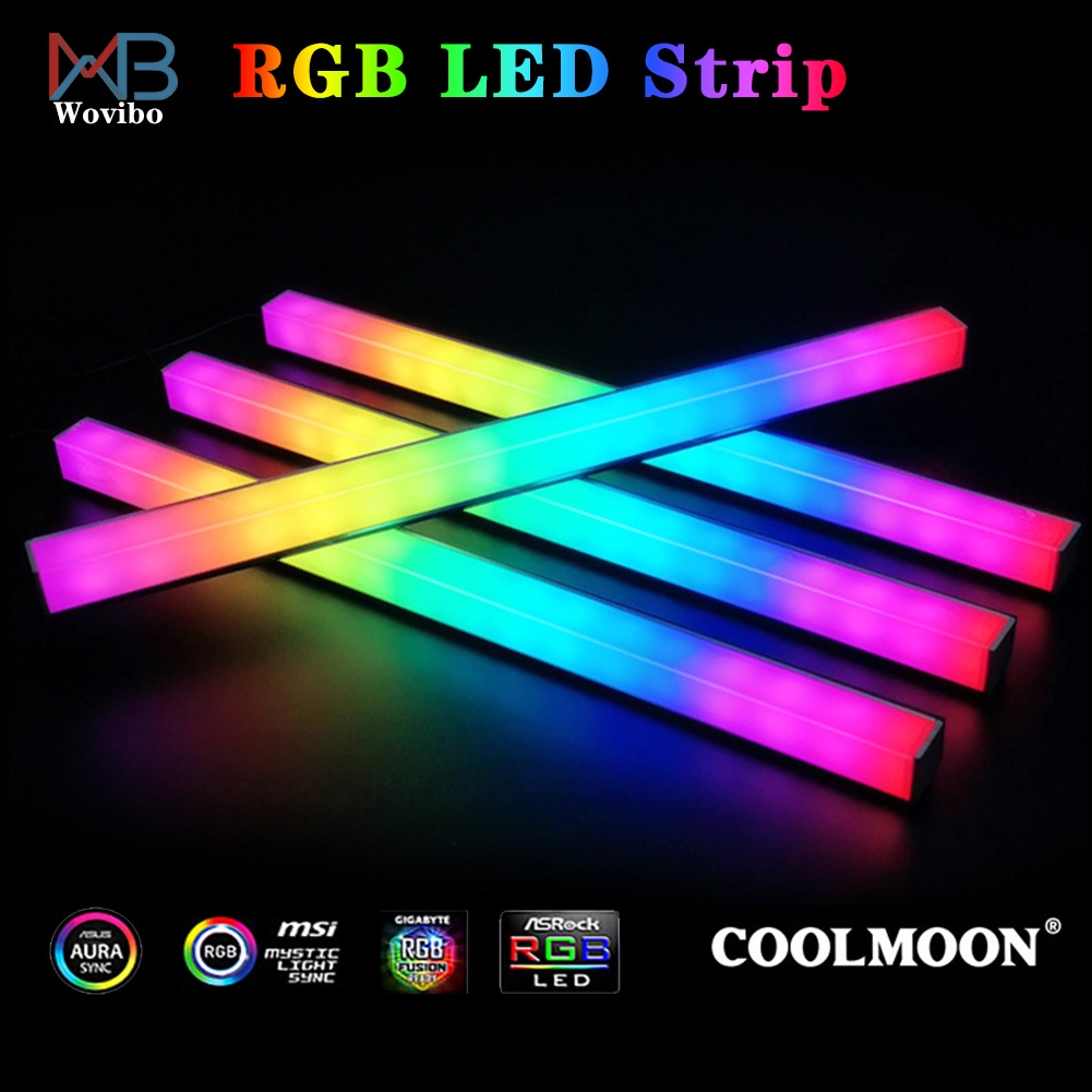 Coolmoon 5v 3pin ARGB Aura Sync RGB Light Bar LED Strip 300mm ARGB ...