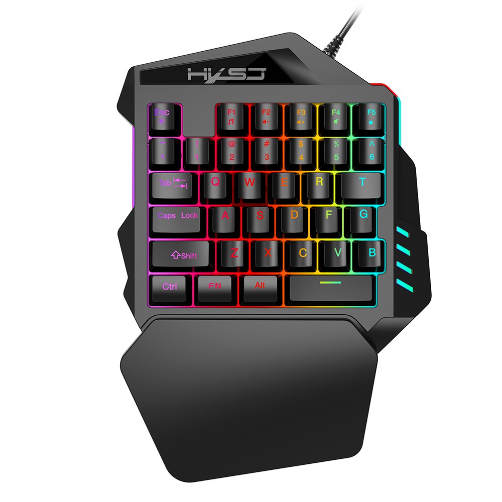 Mini Teclado Gamer USB HXSJ V100 de 35 Teclas Com Fio | Shopee Brasil