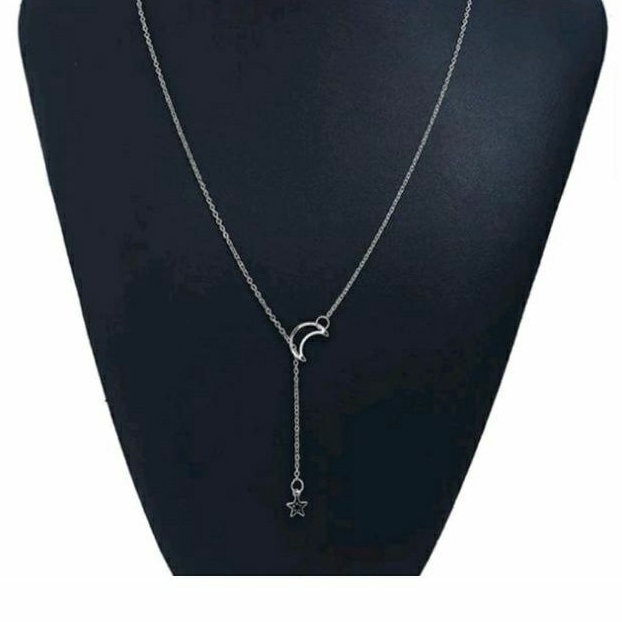 Colar Lua e Estrela/ colar vazado/ prata/ lindo colar | Shopee Brasil