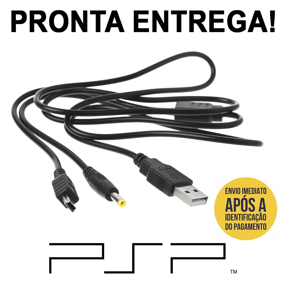 Cabo Usb Psp Carrega E Transfere Dados Sony 1000 2000 3000! - Escorrega ...