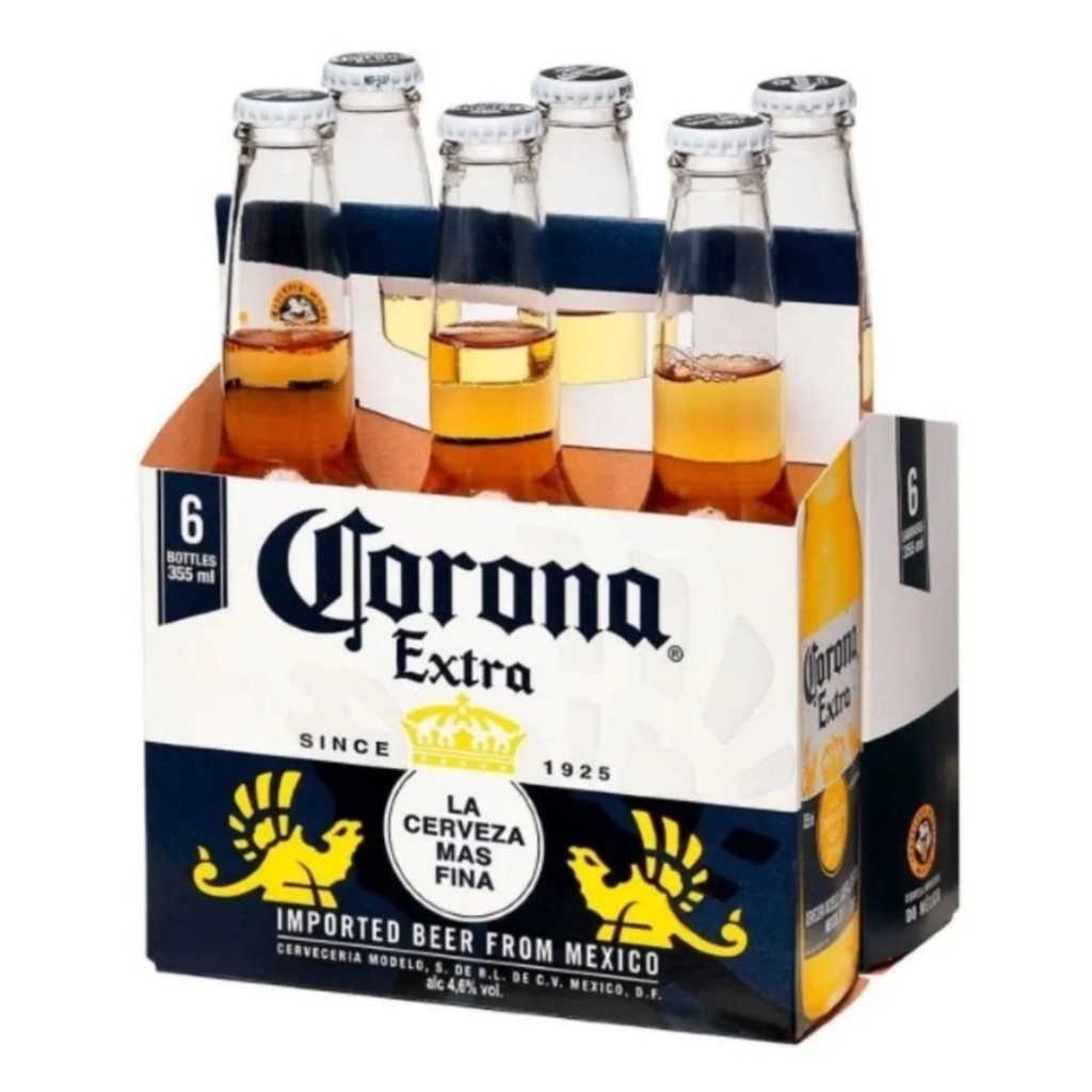 Cerveja corona extra long neck peck c/06 | Shopee Brasil