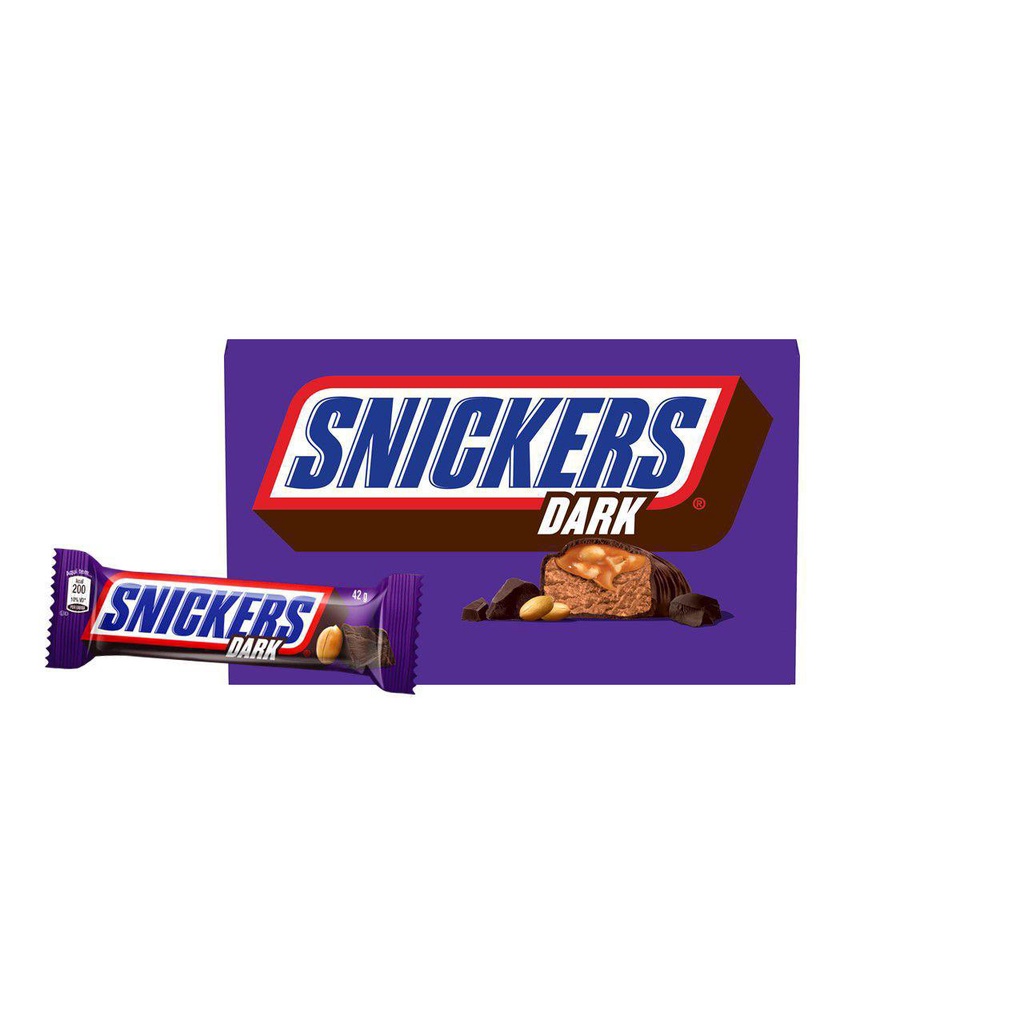 Chocolate Snickers Dark 20un c/42G - Mars | Shopee Brasil