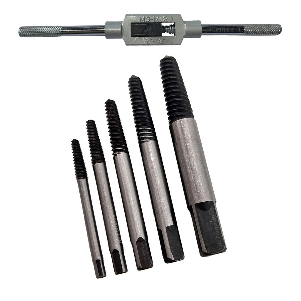 Kit Jogo Saca Parafuso Rosca Esquerda C/5 + Vira Macho Reto | Shopee Brasil