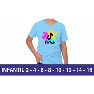 Camiseta Azul Infantil Tik Tok | Shopee Brasil