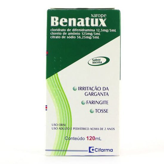 Benatux xarope fr.c/120ml Irritação Garganta / Tosse e Faringite ...