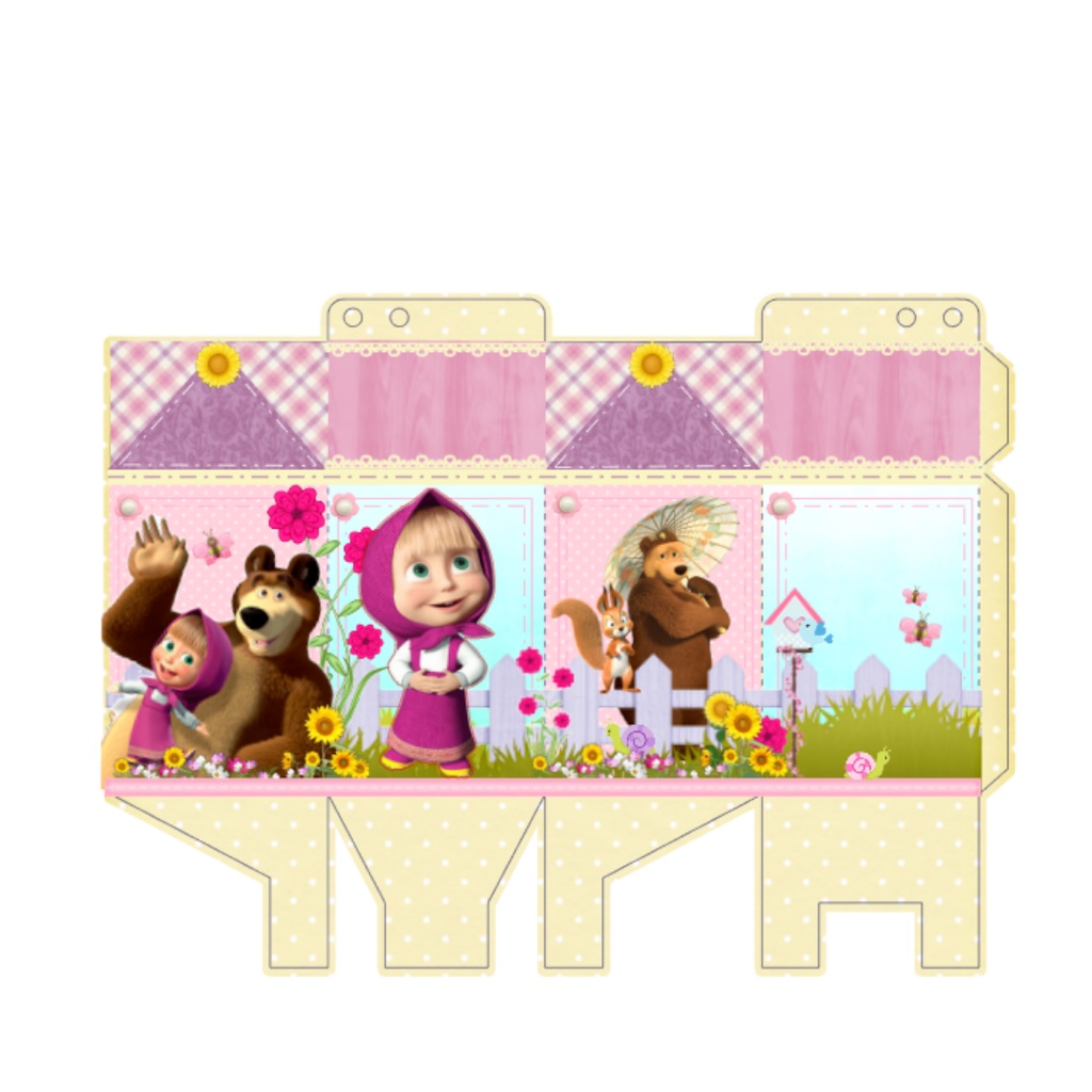 10 caixa milk personalizadas Masha e o Urso lembrancinha festa infantil arte impressa | Shopee ...