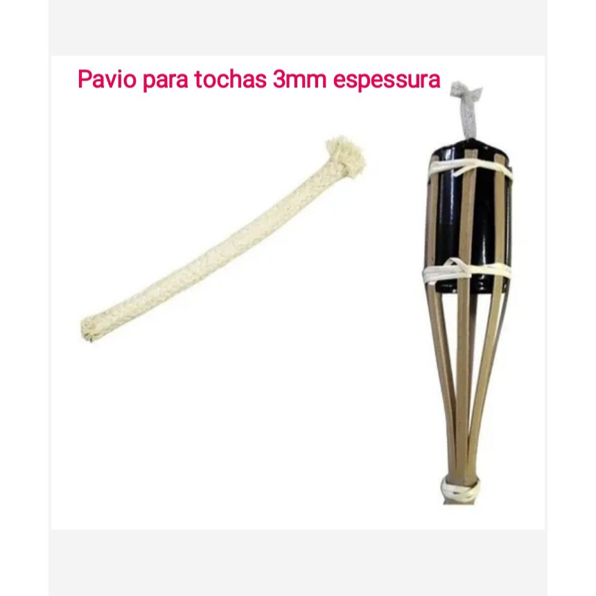 Pavio para Tochas espessura 3mm cx. 10 unidades | Shopee Brasil