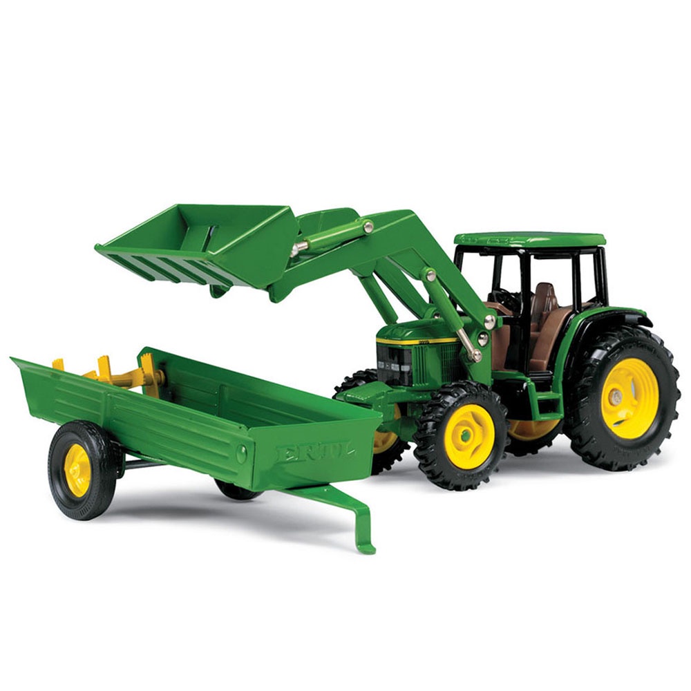 TRATOR TOMY ERTL 6210 WITH LOADER MANURE AND SPREADER | Shopee Brasil