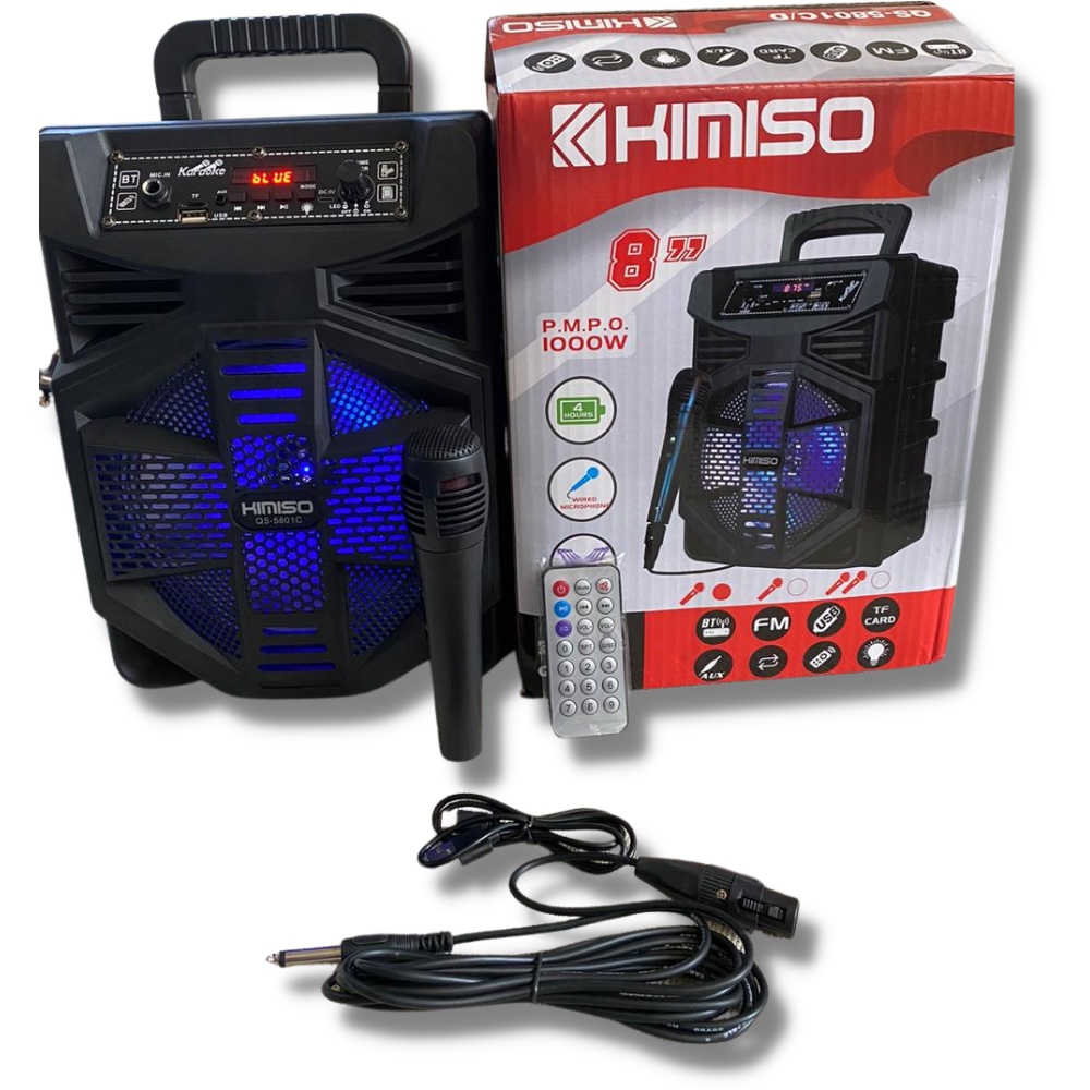Caixa de Som Kimiso Karaoke Wireless Bluetooth QS-5801C | Shopee Brasil