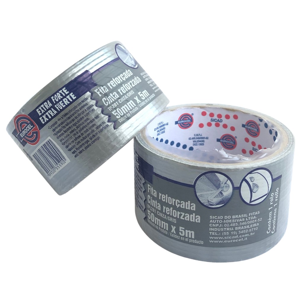 Fita Adesiva Silver Tape 50mm x 5m Eurocel | Shopee Brasil