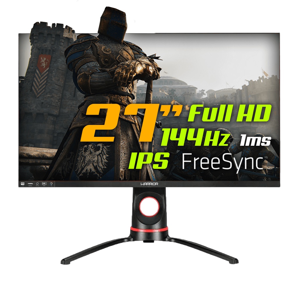 Monitor Gamer Warrior Kaizen, 27 Pol, Full HD, 144Hz, 1ms, IPS, RGB, HDMI/DP, FreeSync, MN201 ...
