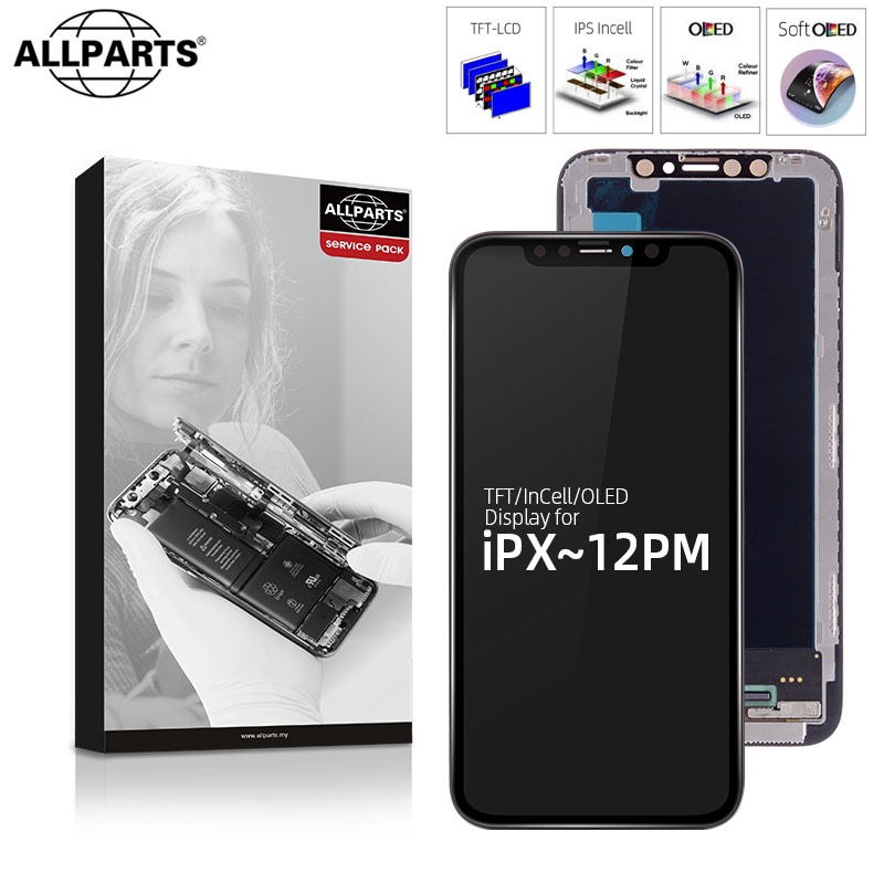 OLED / Incell / TFT Frontal Display Tela do iPhone X Xs Max Xr 11 12 Pro Mini LCD Touch Completo ...