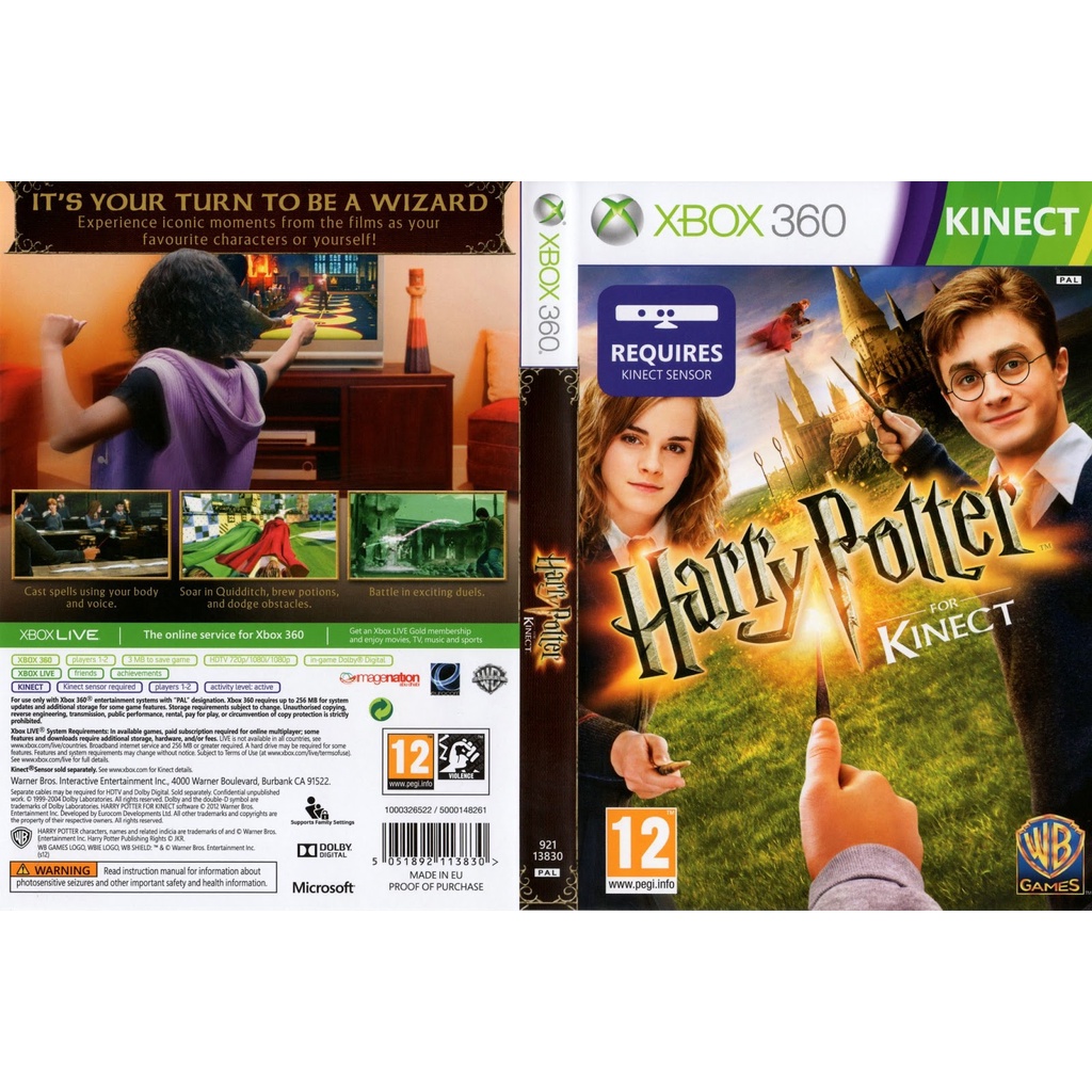 Harry Potter Kinect P/ XBOX360 (LTU/LT/JTAG/RGH) | Shopee Brasil