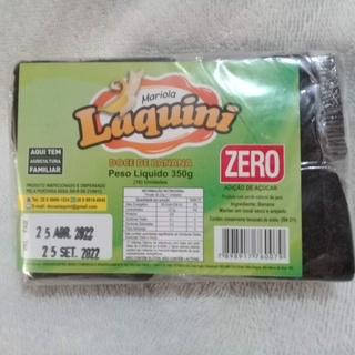 DOCE DE BANANA ZERO AÇÚCAR (MARIOLA) 350g com 16 UN (PRODUTO NATURAL ...