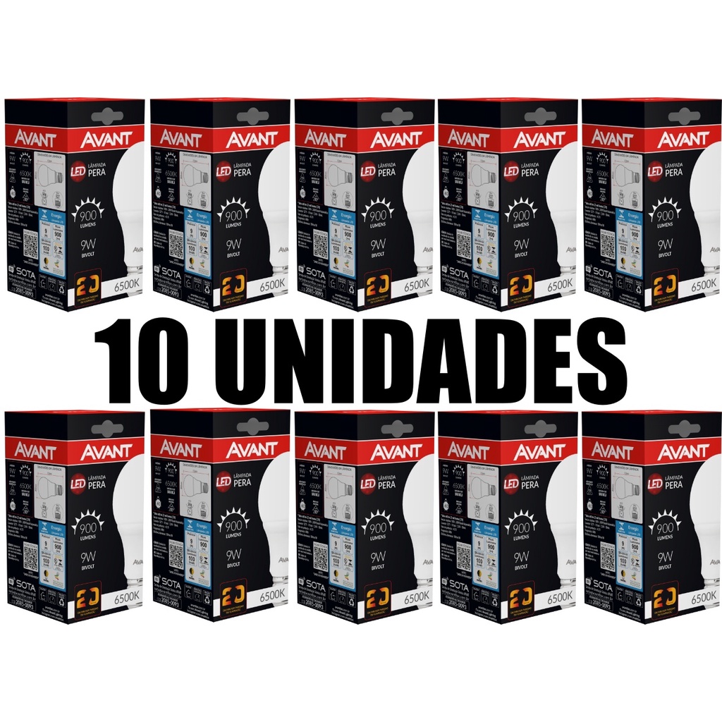 Kit 10 Lâmpada Led 9w E27 Bivolt Branca Fria Casa E Comércio - Corre ...