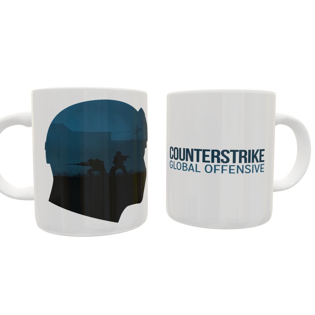 Caneca Counter Strike, Porcelana 325ml, Possível adicionar nome para ...