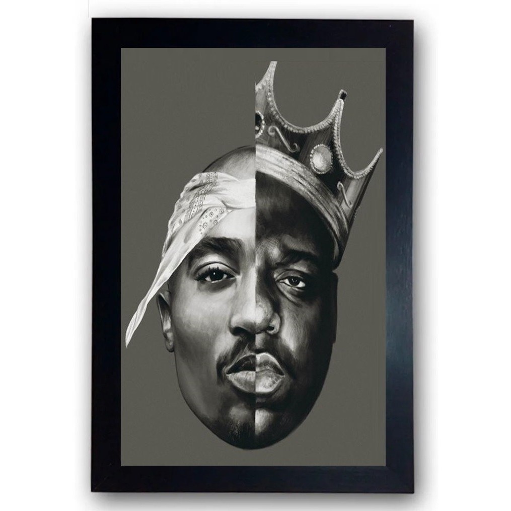 Quadro Tupac 2pac Notorious Big Rap Com moldura | Shopee Brasil