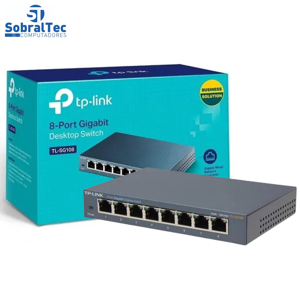 Switch 8 Portas Tp-Link TL-SG108 Gigabit 10/100/1000 | Shopee Brasil