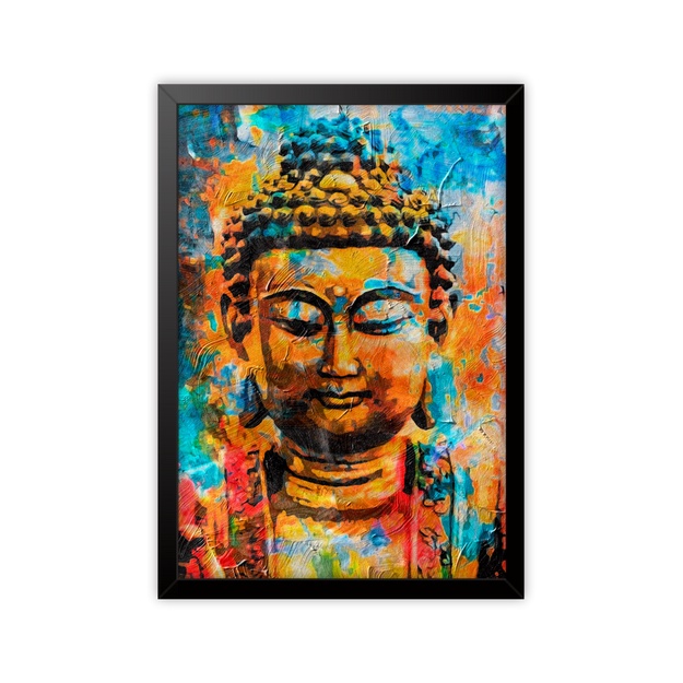 Quadro Decorativo Buda Color Textura Moldura Madeira A3 | Shopee Brasil