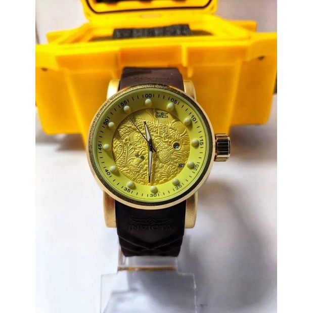 Invicta Yakuza Basic Dourado/Marrom | Shopee Brasil