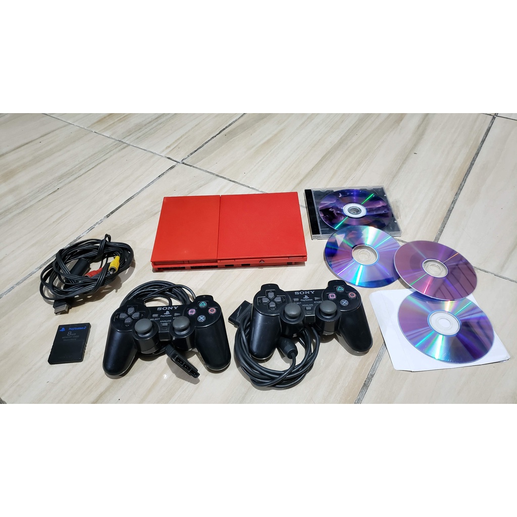 PlayStation 2 Vermelho Completo Funcionando 100%!! K7 - Escorrega o Preço