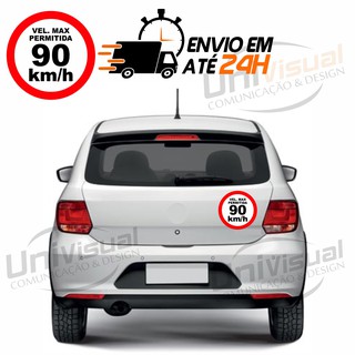 Adesivo Velocidade Máxima 60km/ 70km/ 80km/ 90km/ 100/km/ 110km/ 120km ...