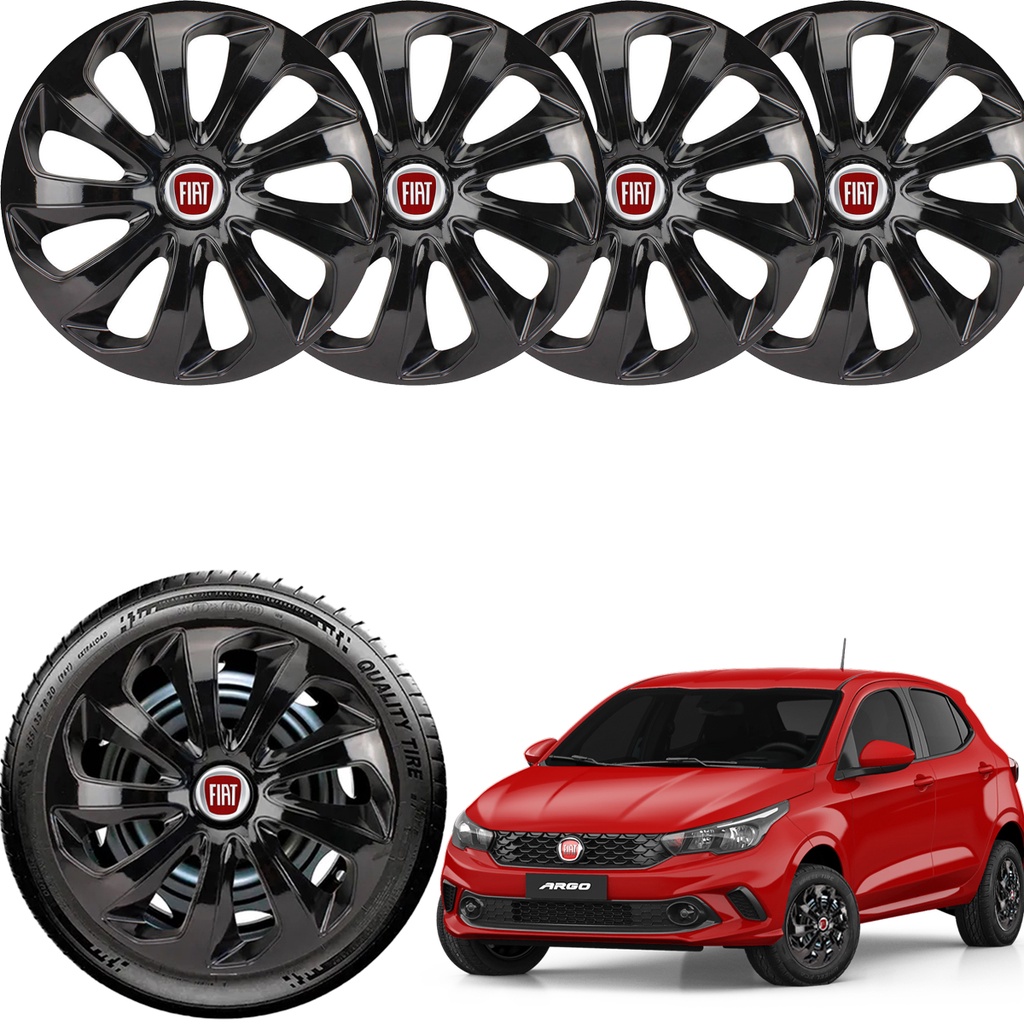 KIT 4 CALOTA ARO 14 FIAT PALIO PUNTO SIENA FIORINO DOBLO GRAND SIENA MOBI IDEA ARGO | Shopee Brasil