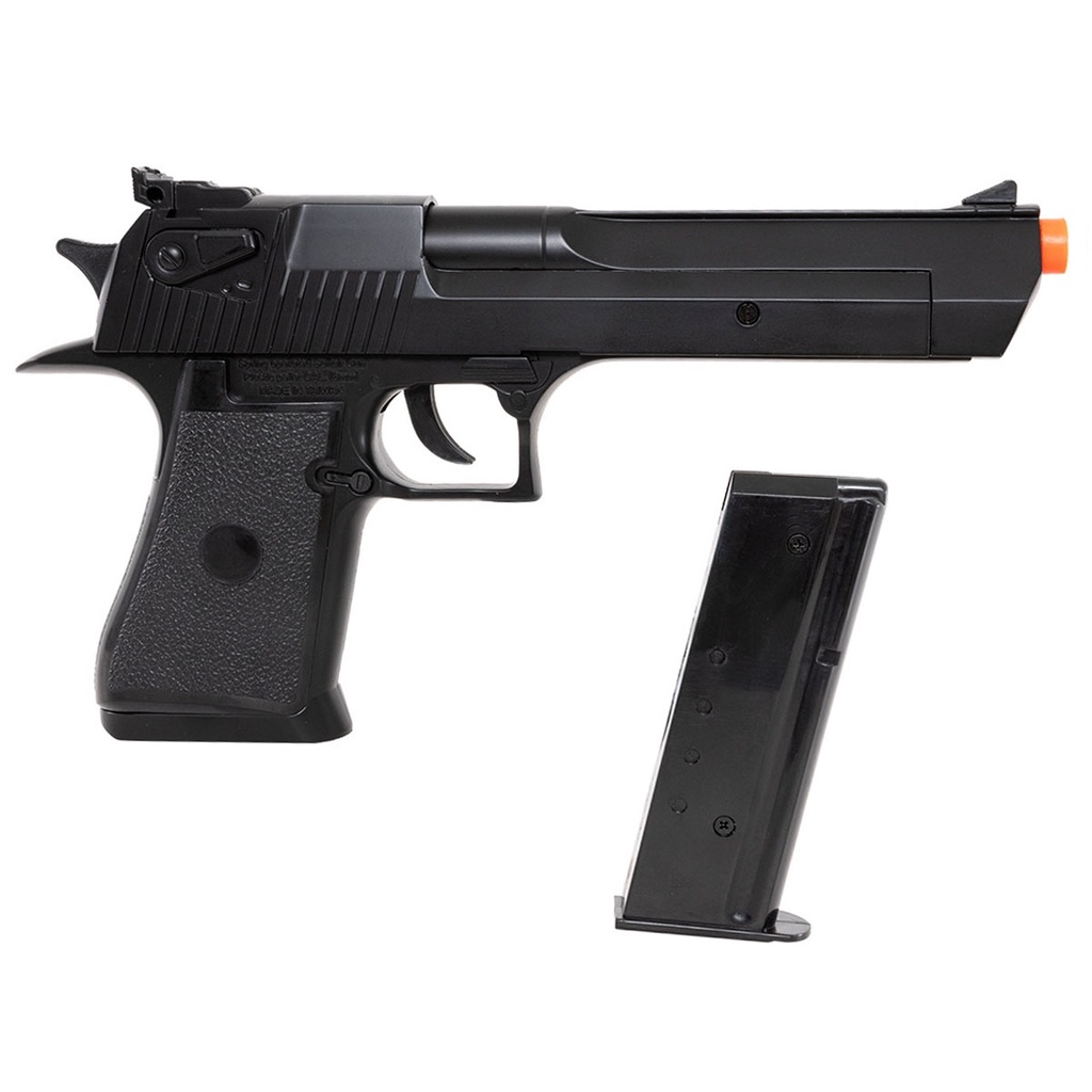Pistola de Airsoft Desert Eagle Black Spring 6mm QGK SDE 235fps 14 ...