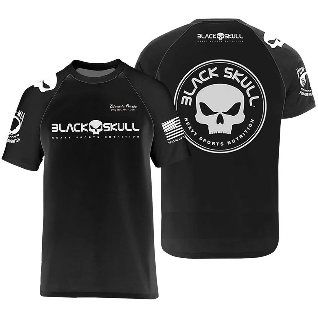 Camisa Dry Fit Caveira Black Skull - Modelo Eduardo Correa | Shopee Brasil