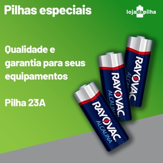 05 Pilhas Baterias 23A RAYOVAC 12V A23 LRV08 MN21 - 1 Cartela com 5 ...