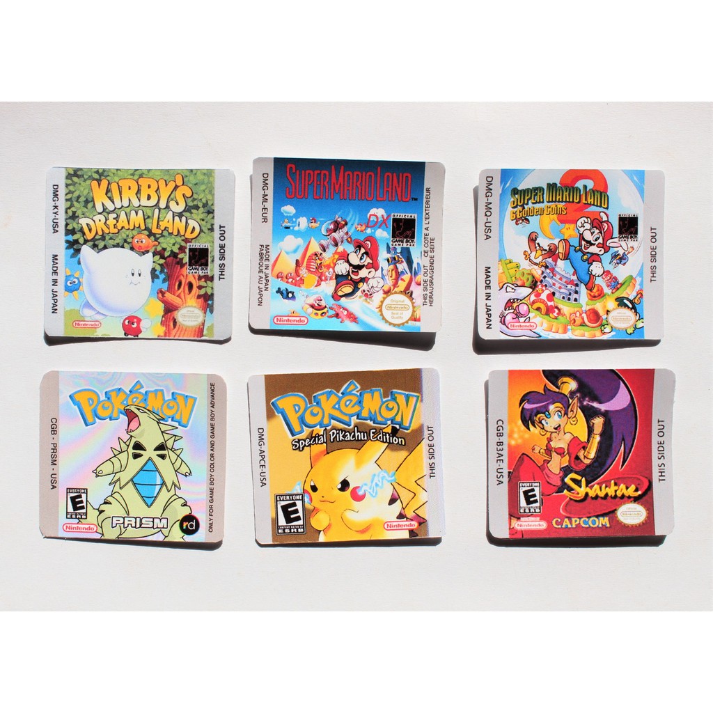 KIT 6 LABEL ETIQUETAS PARA CARTUCHO DE GAME BOY / GAME BOY COLOR / GBC ...