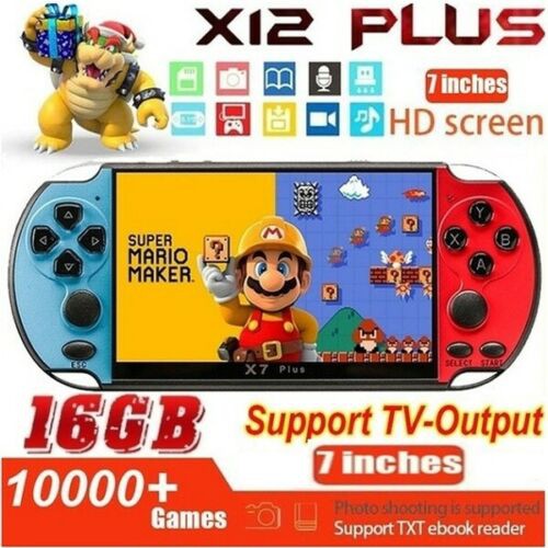 X12 Plus Handheld Game Players Console De Jogos 7 Polegadas 16g Psp ...