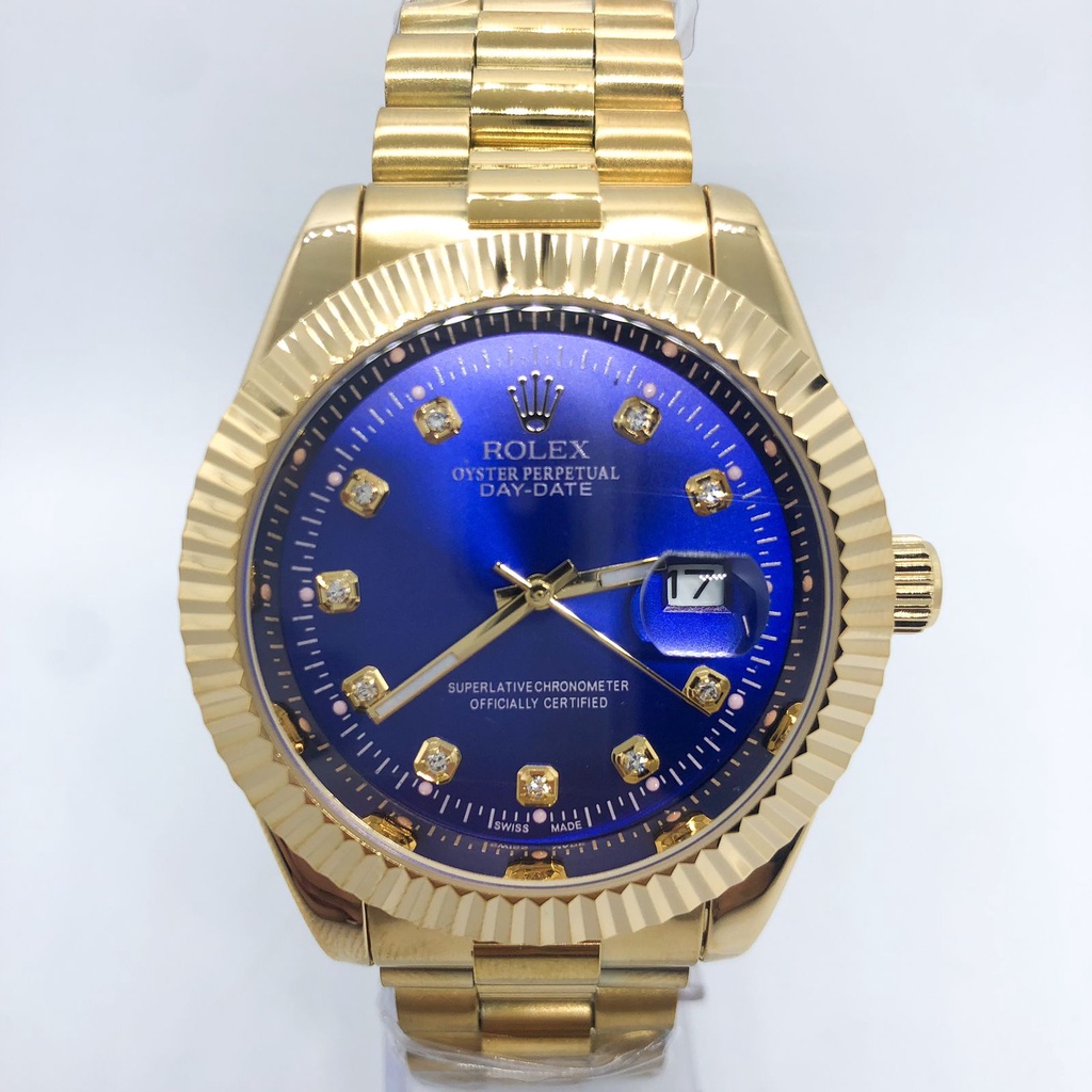 relogio rolex president masculino dourado/prata varias cores pedras ...