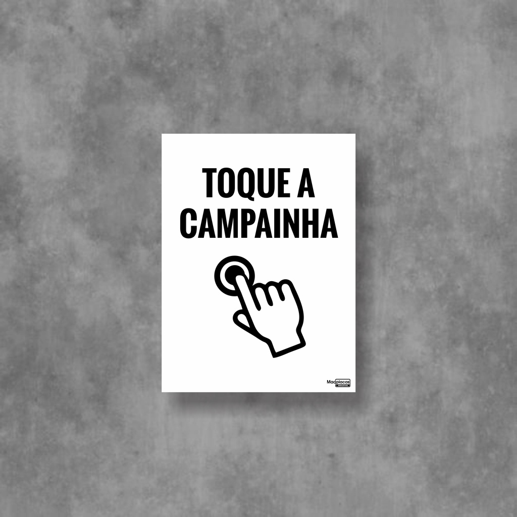 Placa Toque a campainha Botao 15x20cm Pronta para uso | Shopee Brasil