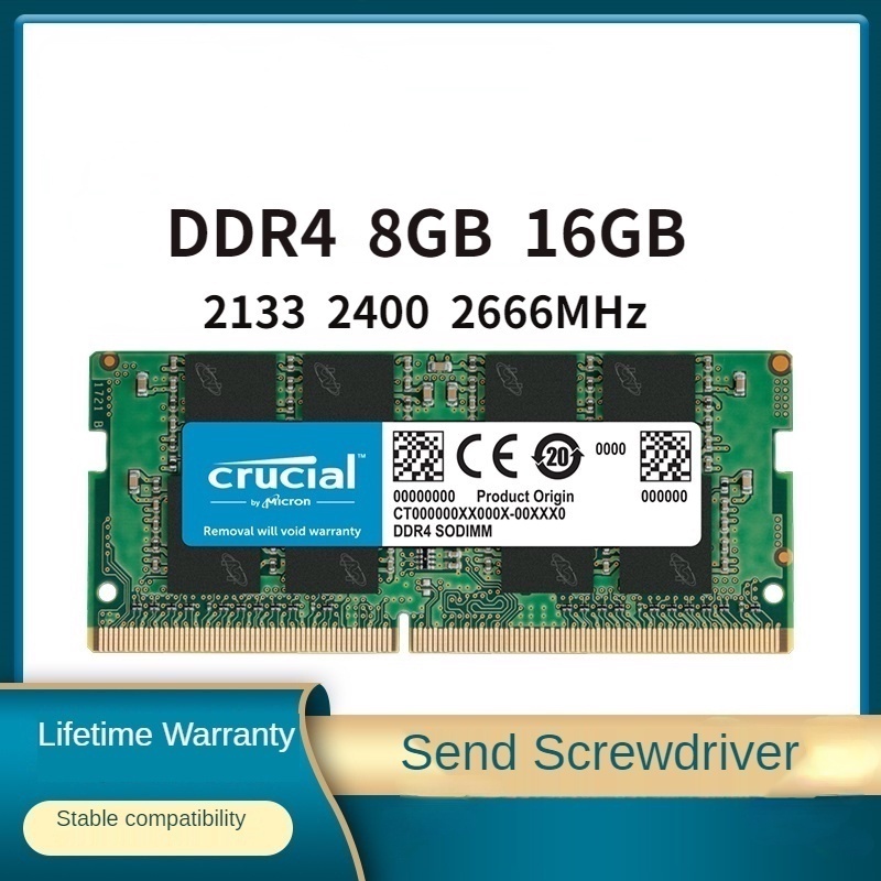 Crucial Notebook RAM DDR4 SODIMM 8GB 16G 2133 2400 2666MHZ PC-21300 Laptop De Memória 1.2V - Faz ...