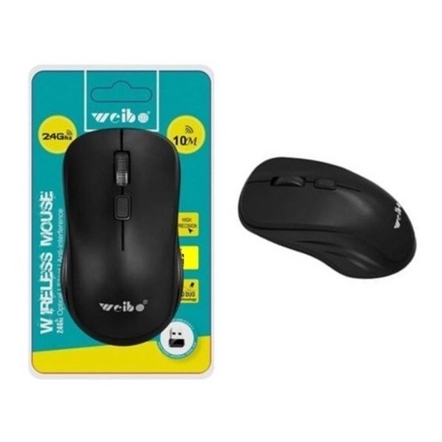 Mouse Sem Fio Weibo Wireless Usb 2.4 Ghz 3200 Dpi Preto | Shopee Brasil