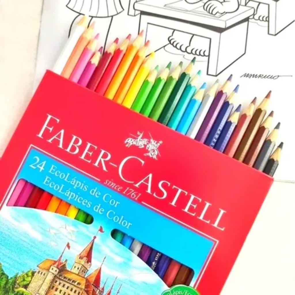 Lapis De Cor Faber Castell 24 Cores Eco Lapis 2b Colorir | Shopee Brasil
