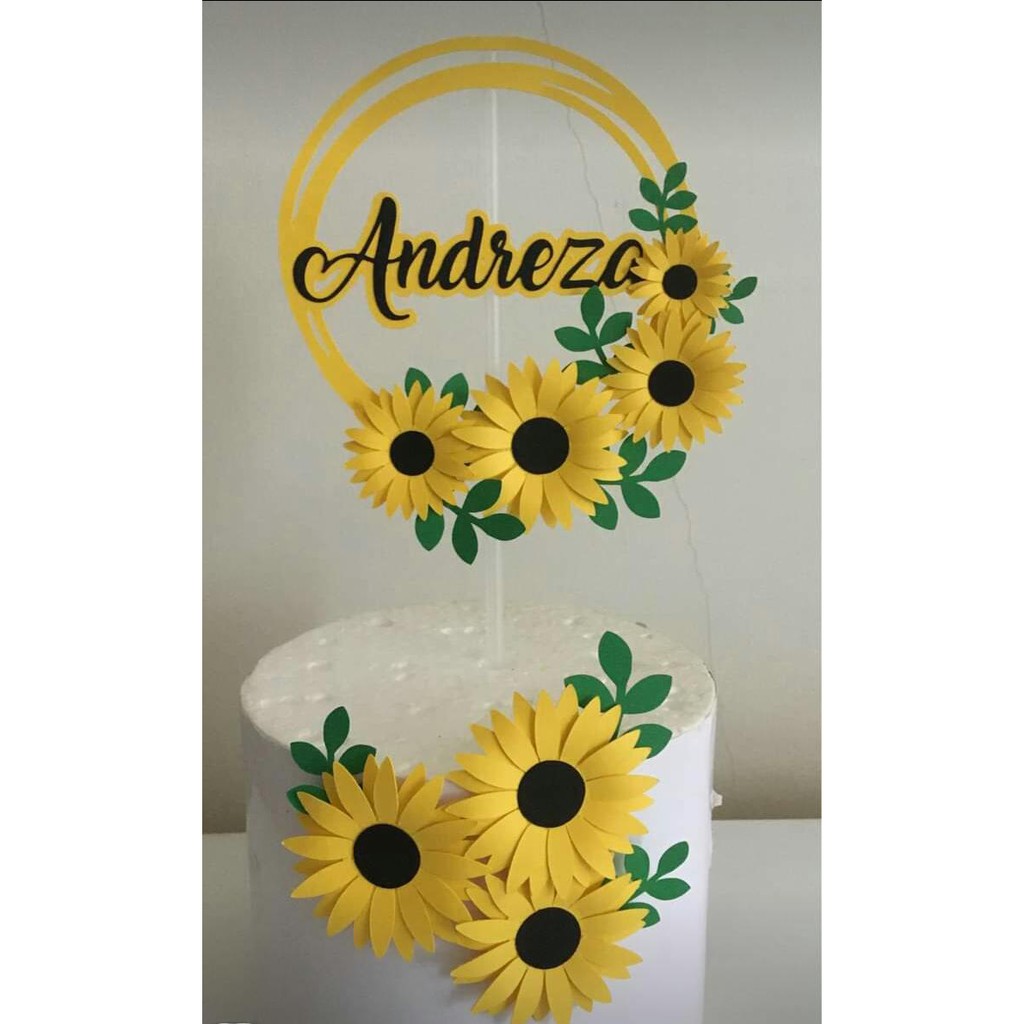 Topper De Bolo Girassol | Shopee Brasil