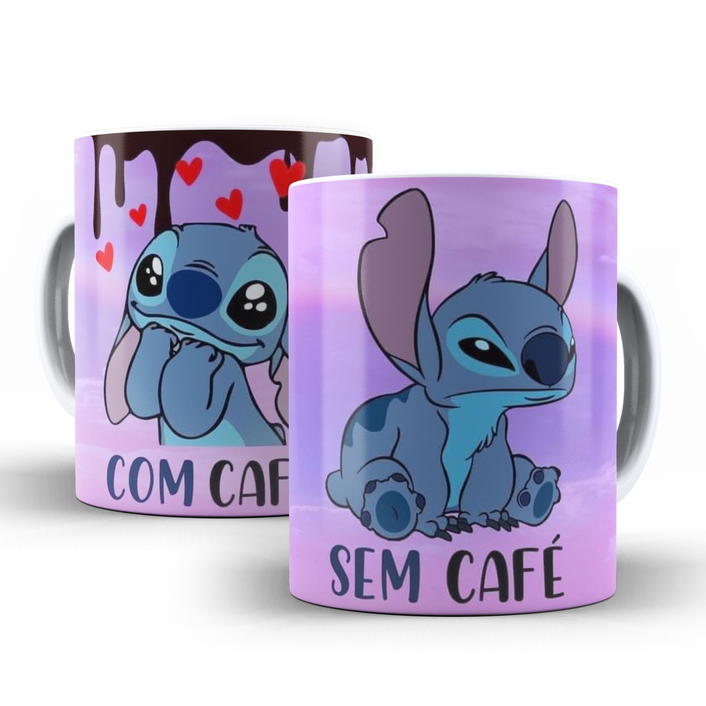 Caneca Personalizado Lilo & stitch Disney Com e Sem café Porcelana ...