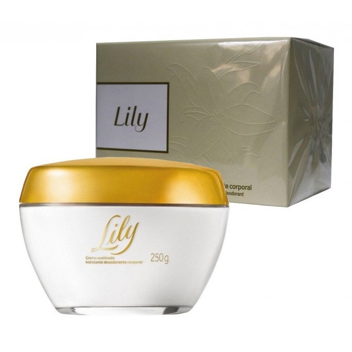 Creme Acetinado Hidratante Desodorante Corporal Lily 250g | Shopee Brasil