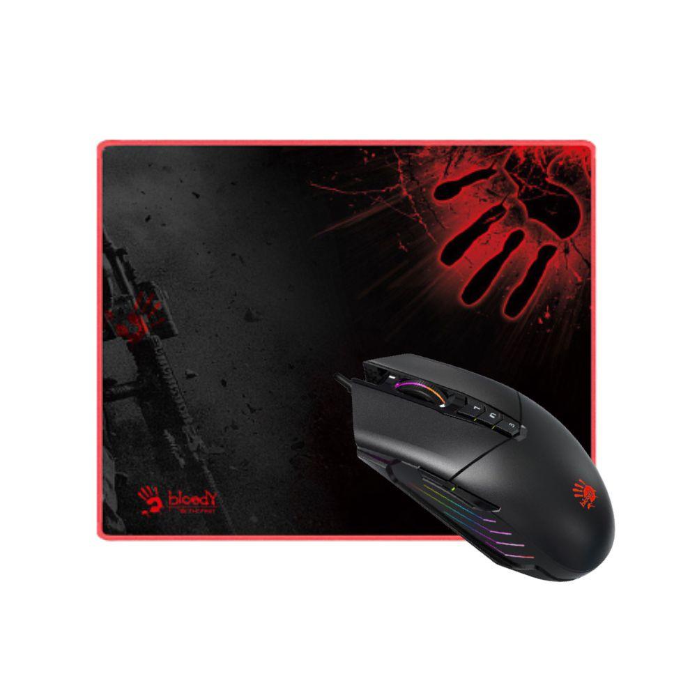 Kit Gamer Bloody Mouse 8000DPI + MousePad RGB Preto | Shopee Brasil