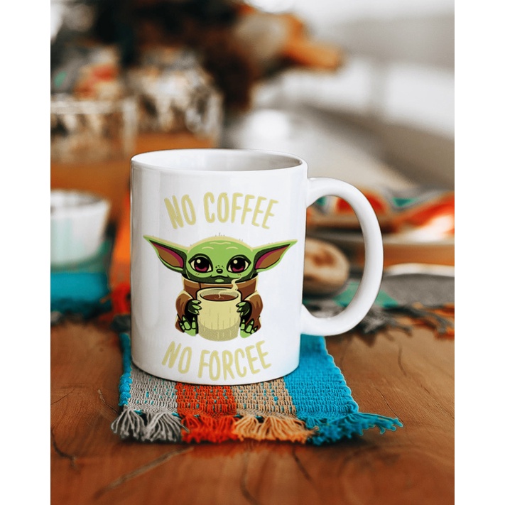Caneca personalizada baby Yoda " No coffee No forcee" | Shopee Brasil