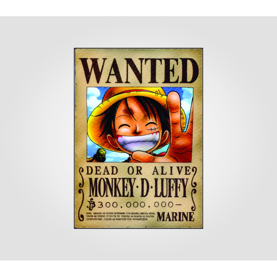 Poster Adesivo Anime One Piece Procurado Monkey D Luffy | Shopee Brasil