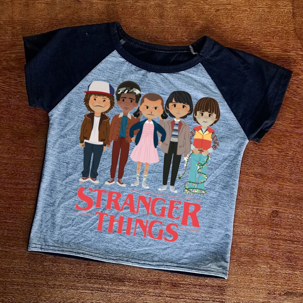 Camiseta do Stranger Things Turma - Infantil | Shopee Brasil