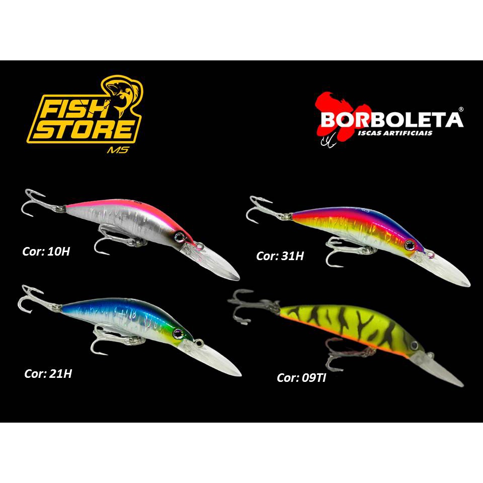 Isca Artificial Lolita - Borboleta - 11 cm / 12g - Pacu Dourado Pintado ...